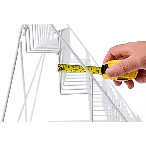 Displays2go 6-Tier Wire Countertop Rack for Literature, Open Shelving Accommodates a Variety of Items, Small Sign Channel - White