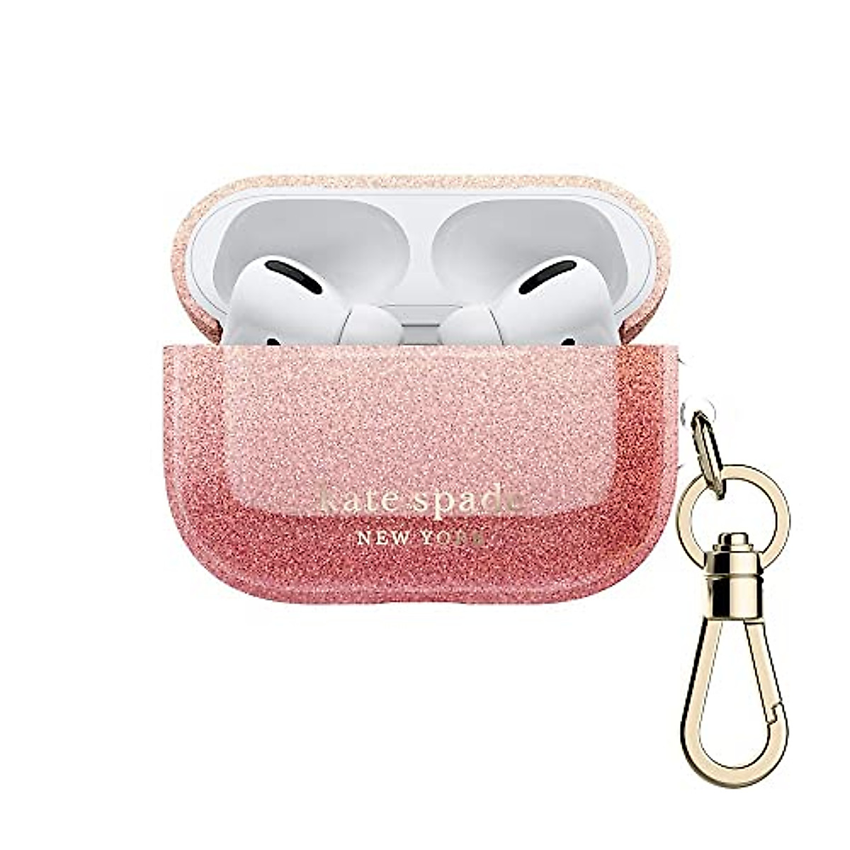 Kate Spade New York AirPods Pro Case - Ombre Glitter Sunset/Pink Multi/Gold Foil Logo