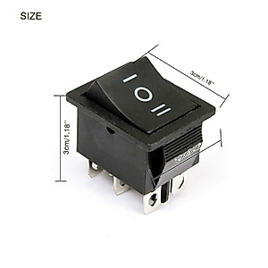 5PCS 6Pin DPDT ON-Off-ON 3 Position Snap Boat Rocker Switch AC 6A/250V 10A/125V