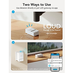 GoveeLife Water Leak Detectors 3 Pack, 100dB Adjustable Audio Alarm and Leak and Drip Alerts, Detector for Home, Bedrooms, Basement, Warehouse, Cabin/RV