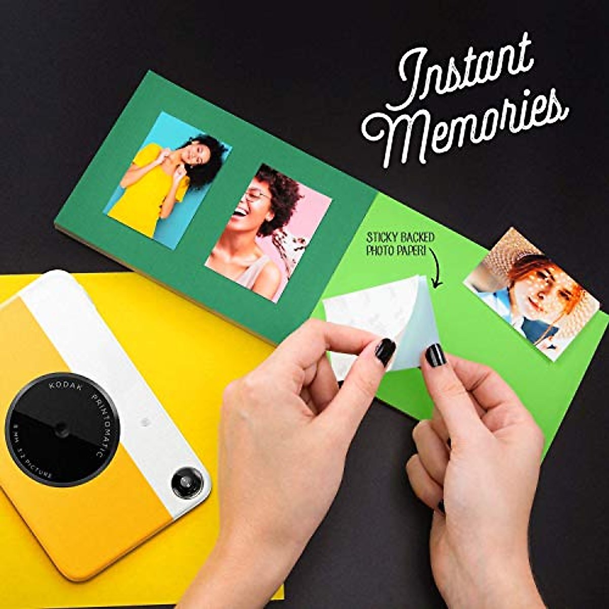 KODAK Printomatic Digital Instant Print Camera - Full Color Prints On ZINK 2x3" Sticky-Backed Photo Paper (Yellow) Print Memories Instantly