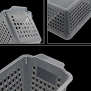 Qskely 6-Pack Clear Plastic Storage Trays Basket for Closets, Countertop and Drawers
