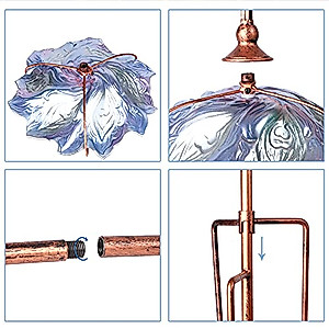 VCUTEKA Glass Bird Bath Outdoor BirdBath Bird Feeder with Metal Stake Garden Decor