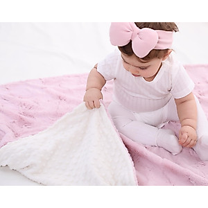 BUTTZO Baby Blanket for Boys Girls Toddlers,Fuzzy Soft Warm Cozy Minky Dot Receiving Blanket,Baby Newborn Blanket Shower Gifts (Pink, 30 X 40 inch)