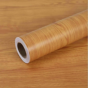 Yellow Wood Grain Contact Paper Self Adhesive Shelf Liner for Kitchen Cabinets Drawer Shelves Table Door 16" x 117"