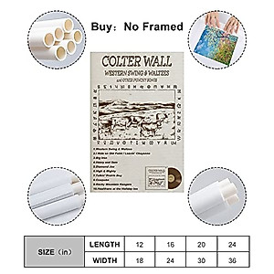 Western Swing & Waltzes And Other Punchy Songs Colter Wall Posters for Room Aesthetic 90s Music Cover Poster Canvas Wall Art Canvas Poster Bedroom Decoration Landscape Office Valentine's Birthday Gift