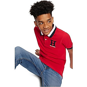 Tommy Hilfiger Kids Boy's Short Sleeve Matt Polo (Big Kids) Regal Red MD (10-12 Big Kids)