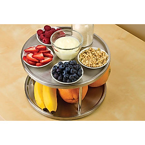 Ideas In Motion 2-Tier Revolving Lazy Susan Trays, Stainless Steel