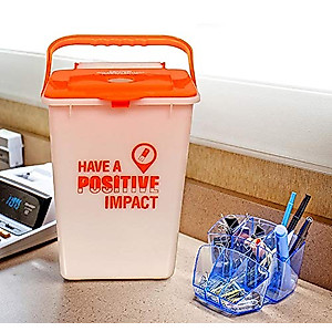 Busch Systems 5 Pack Battery Recycler - Indoor E-Waste Recycling Bin - Orange/Natural