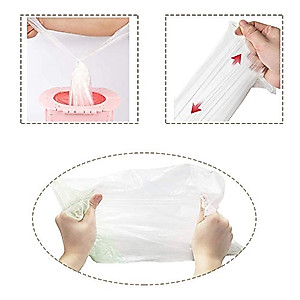 100 Pack Potty Chair Liners with Drawstring,Toilet Seat Potty Bags Cleaning Bag for Kids Toddlers,Baby Training Seat