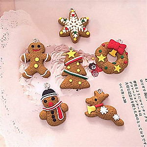 GUAngqi Christmas Tree Hanging Decorations Gingerbread Pendants for Window Fireplace,Light Yellow