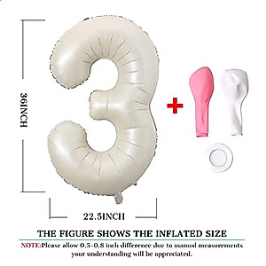 MJartoria Bundle 40 Inch Cream White 31 Number Balloons 31st Birthday Foil Balloon Large Digital Balloon for Birthday Party Wedding Anniversary Baby Shower Decorations