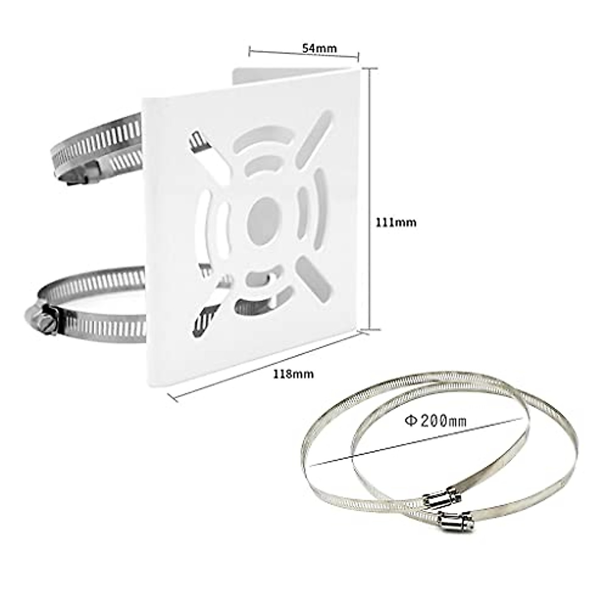 XCMY Universal Vertical Pole Mount Adapter Wall Mounting Bracket for CCTV Security Camera Ptz Dome with (2 Loops) (2 Pack)