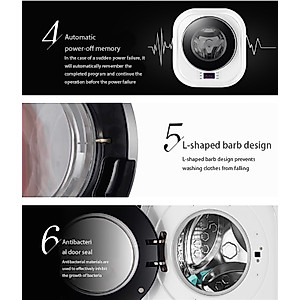 3kg Mini Wall-mounted Washing Machine, Full-Automatic Washing Laundry Machine with Hot Air Dryer, Underwear Washer with High Temperature Boiling, Space-Saving for Apartment Hotel Home