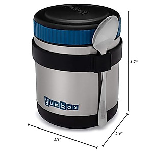 Yumbox Zuppa - Wide Mouth Thermos Food Jar 14 oz. (1.75 cups) with a removable utensil band - Triple Insulated Stainless Steel - Stays Hot 6 Hours or Cold for 12 Hours - Leak Proof (Midnight Black)