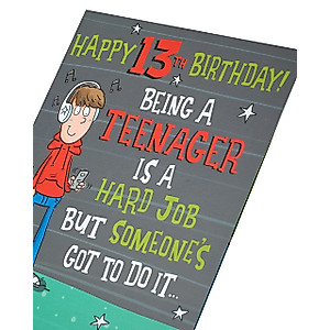 UK Greetings 13th Birthday Card for Him/Friend - Funny Teen Design