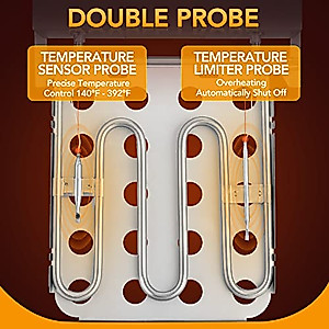 Deep Fryer Electric Commercial Fryer Large 10.57QT with Baskets and Lids, Temperature Limiter and 6.34QT Thicken Stainless Steel Dual Tank for Commercial and Home Use