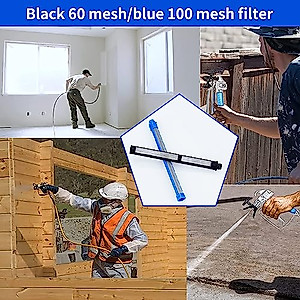Airless Spray Gun Filter 287032 and 287033 Compatible with Suitable for Spray Gun Contractor II and FTx II Latex 60 Mesh 10pcs and 100 Mesh 10pcs(20 PCS)
