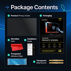 VINTEZ 28 Inch 16:9 Computer Privacy Screen Filter for Widescreen Monitor and Laptop - Anti-Glare - Anti-Scratch Protector Film - Data Confidentiality Shield [1 Pack]