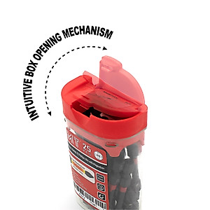 Impact-Rated #2 Phillips Bits 25 pcs Set 2 inch (50mm) Long - Strongly Magnetized for Non-Slip, Tough Taiwan S2 Steel, Manganese Anti-Rust Coating, Includes Rigid Case with Magnetizer