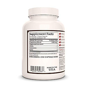 Remedy's nutrition Magnesium Glycinate Supplement with Alfalfa Leaf, Watercress & Nettle Leaf 1,000mg Vegan Capsules - Non-GMO, Gluten Free, Dairy Free - Two Month Supply (60 Count)