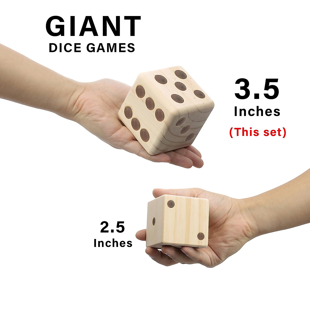 SPORT BEATS Giant Wooden Yard Dice, Outdoor Games Set of 6 with Two Games Party Lawn Games