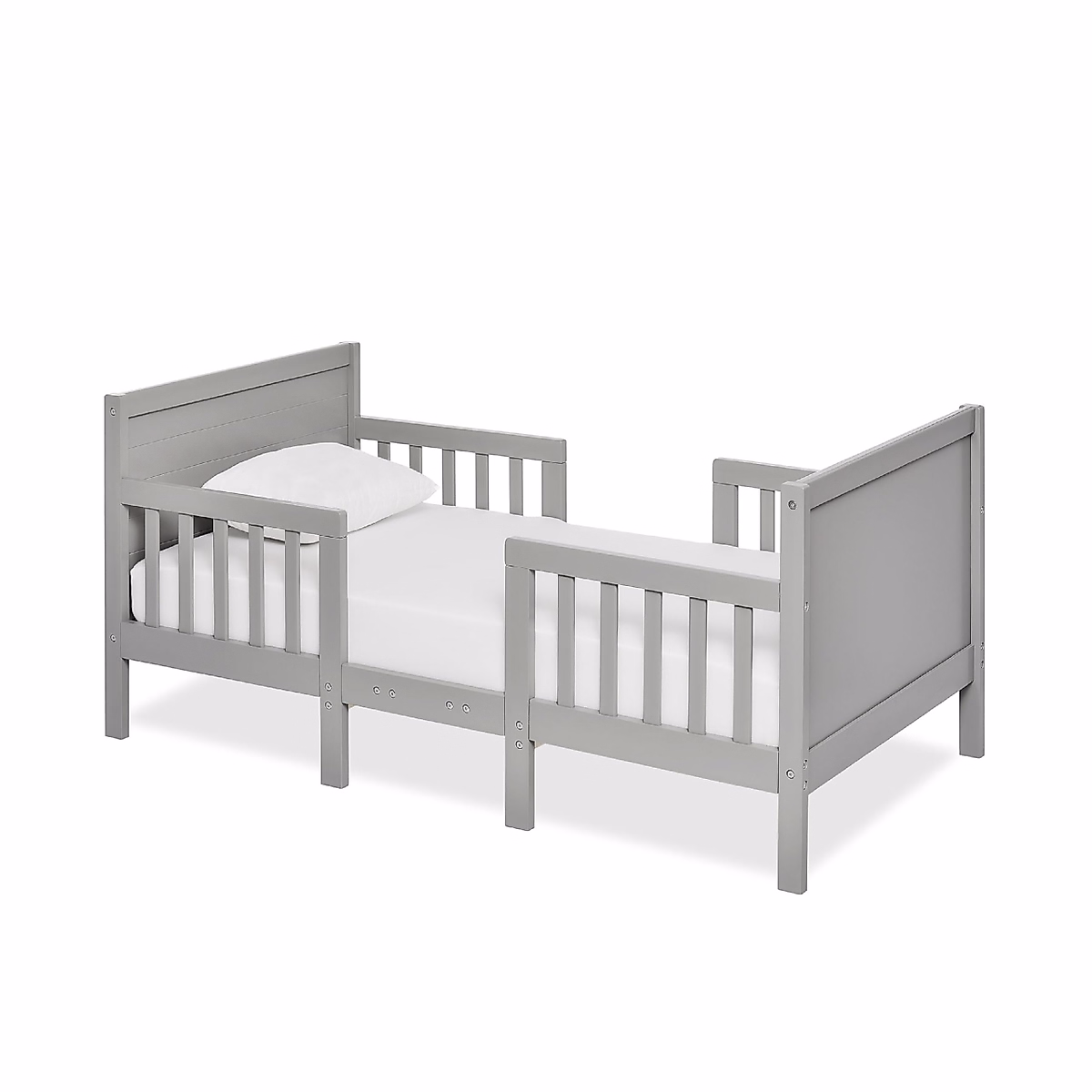 Dream On Me Hudson 3 In 1 Convertible Toddler Bed In Cool Grey, Greenguard Gold Certified, JPMA Certified, Non Toxic Finishes, Made of Sustainable New Zealand Pinewood