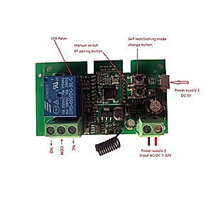 MHCOZY 1 Channel 5V 12V ZigBee Smart Relay Switch,Adjustable Selflock and Momentary Working Mode,Works with Tuya eWelink Zigbee Gateway