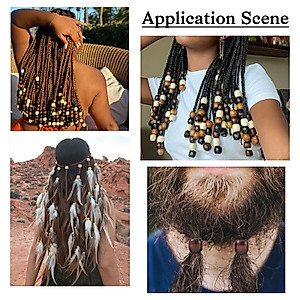 Craftdady 200Pcs Large Hole Barrel Wood European Loose Beads 4 Colors Natural Wooden Dreadlock Hair Braid Beads 16x16-17mm for Macrame Rosary Bracelet Jewelry Craft Making Hole: 8mm