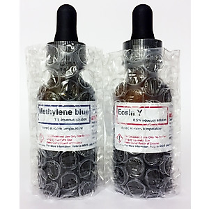 30 ML (1 oz) Methylene Blue and Eosin Y Solutions in Amber Glass Dropper Bottles (for Microscopy)