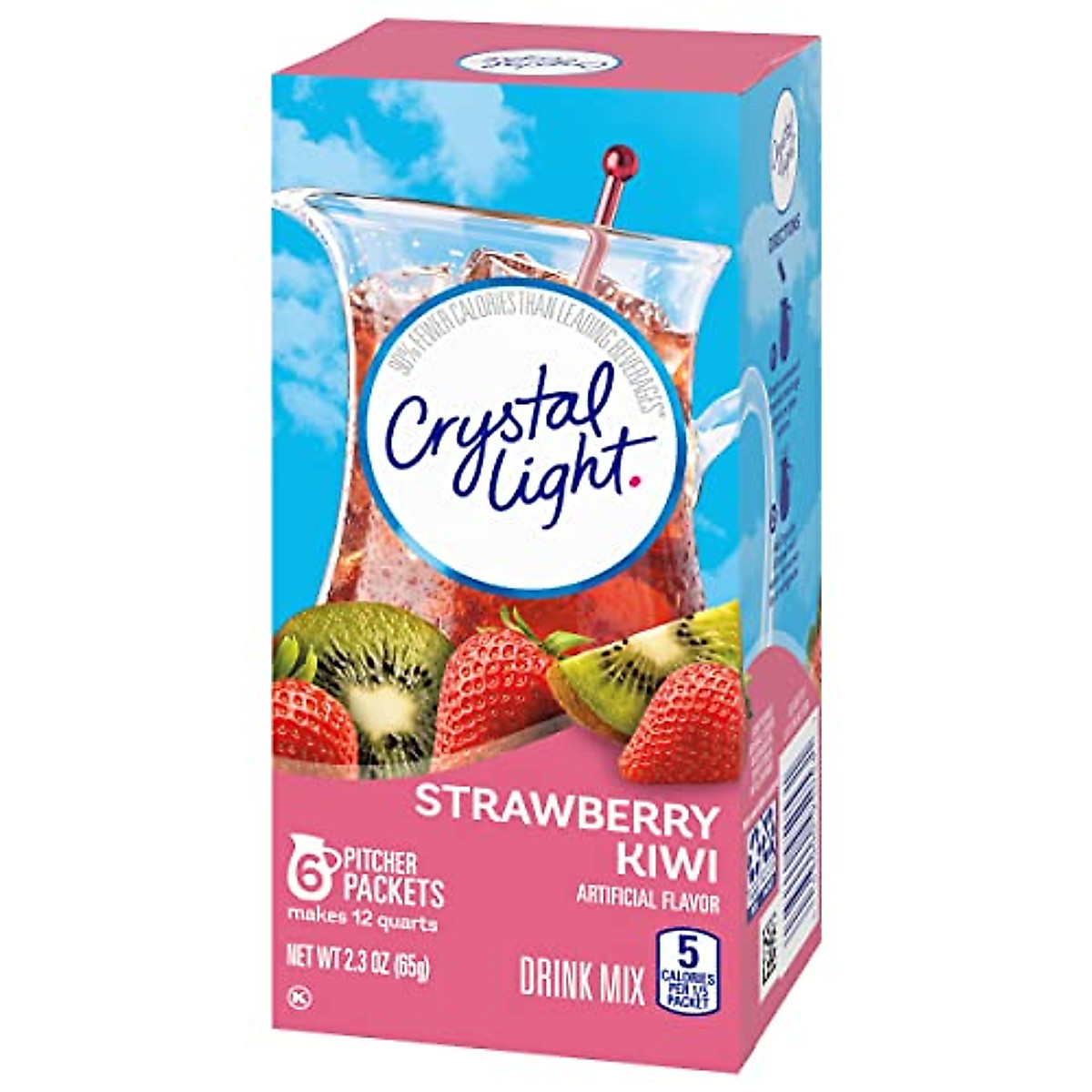Crystal Light Sugar-Free Strawberry Kiwi Low Calories Powdered Drink Mix 72 Count Pitcher Packets