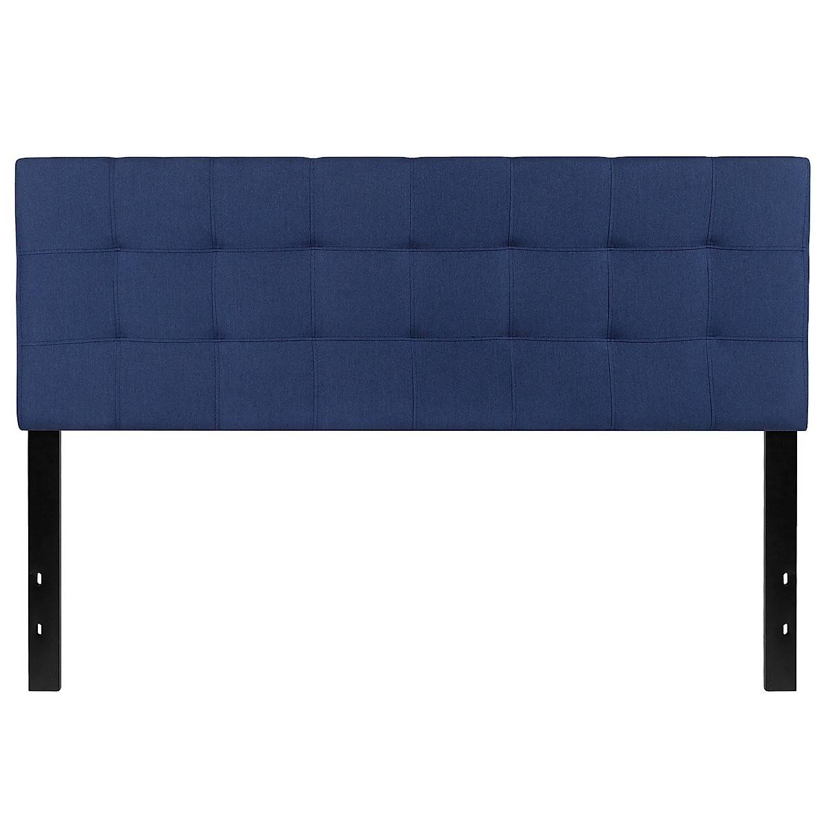EMMA + OLIVER Quilted Tufted Upholstered Queen Size Headboard in Navy Fabric