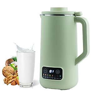 Milk Frother Electric, 500ml Coffee Frother Milk Frother with 10 Blades Temperature Control Homemade Oat Coconut Soy Or Plant Based Milks And Non Dairy Beverages for Latte Cappuccinos Macchiato(green)