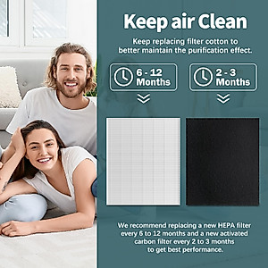 AP-1512HH Filter Compatible with Coway Airmega AP-1512HH, AP-1512HH-FP, AP-1518R, AP-1519P, and 200M Series Air Purifiers, Part # 3304899 (4 HEPA & 4 Carbon Filter)