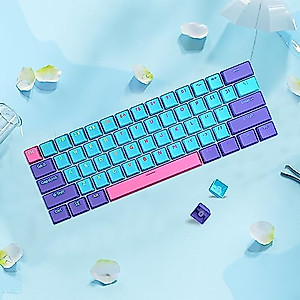 BOYI Shine-Through Keycaps, BOYI 61 Key ANSI Layout OEM Profile PBT Thick Keycaps for 61 Mechanical Keyboard Joker 61 keycaps