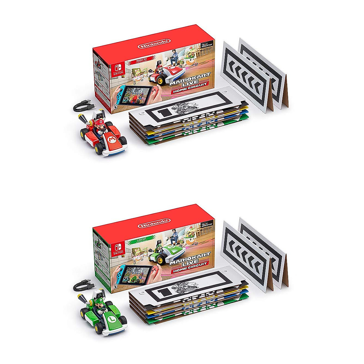 GALLIUMPI Newest Nintendo Mario Kart Live: Home Circuit - Mario Set and Luigi Set Edition - Family Holiday Gaming for Nintendo Switch or Switch Lite 10-in-1 Accessory Bundle for Nintendo Switch Lite