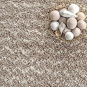 nuLOOM Cuellar Chevron Shag Area Rug, 9x12, Cream