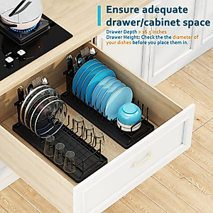 ANTOPY Small Dish Drying Rack - Compact Dish Rack for Kitchen Counter with Silicone Dish Drying Mat, Stainless Steel Dish Drainer for Kitchen Sink Cabinet, Space Saving Plate Rack Cutlery Holder