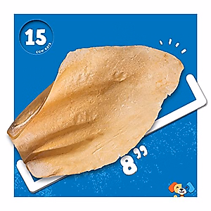 Jack&Pup Thick White Cow Ears for Dogs Single Ingredient Dog Treat, Flavorful Healthy Dog Treats Natural Dog Treats for Medium Dogs with Chondroitin Joint Health for Dogs Cow Ear Dog Chews (15 Pack)