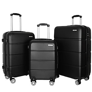 SAS Travel Luggage Sets, Set of 3 pieces of Suitcases With Wheels, Traveling Essentials, Spinner Wheels, Lock, Hard Case, With Carry On Luggage and Large Suitcase Included, Travel Must Haves
