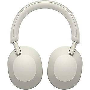 Sony WH1000XM5/S Wireless Noise Canceling Headphones (Silver) Bundle with Deco Gear Hard Case + Pro Audio Headphone Stand + Microfiber Cleaning Cloth