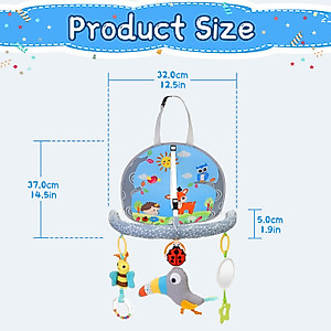 Infant Car Seat Toys for Babies 0-6 Months: Travel Baby Toy for Rear Car Seat, Adjustable Mobile Activity Arch with Music, Sensory Hanging Toy Fits Safety Car Seats, Crib, Stroller (Multi-color)