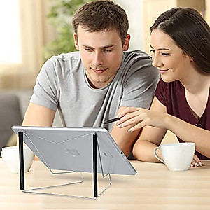 2 Pieces Book Stands, Adjustable Reading Stand, Music Book Easel Display Holder, Fold-n-Stow Metal Bookstand, Small Book Rest for Kitchen Countertops (Black)