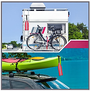 Frienda 2 Pieces Safety Travel Flag for Kayak Canoe Red Warning Flag with Webbing for Kayak SUP Towing Canoes Truck Safety Accessories Kit (Stripe Style)