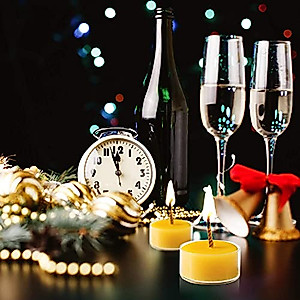 Beeswax Tea Light Candles - 100% Pure Natural Refined with Chemical Free Cotton Beeswax WickBONUS Get a free DRIPLESS beeswax lighter Wick MADE IN USA