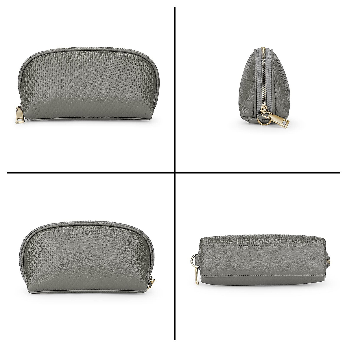 YALUXE Womens Wristlet Genuine Leather Quilted Zipper Large Clutch Wallet