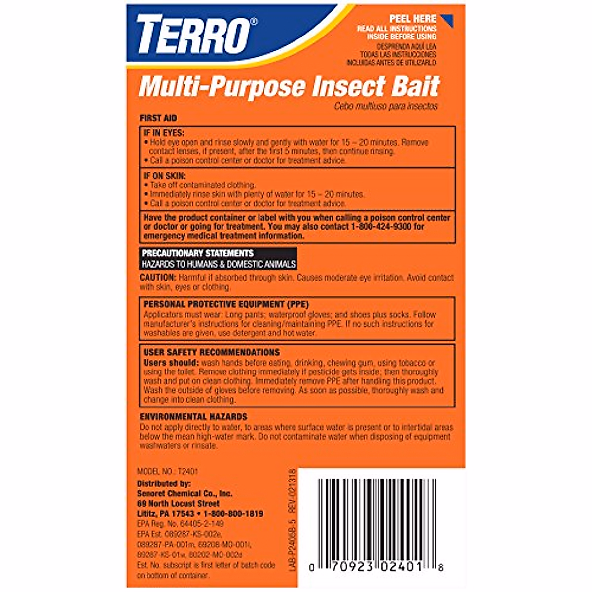 TERRO Multi-Purpose Insect Bait T2401, 2Lbs