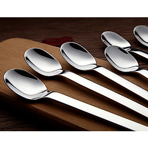 Krihan Demitasse Espresso Spoons, Mini Coffee Spoon Set of 6, 18/10 Stainless Steel Teaspoons, 5.43-Inch Small Spoons for Dessert, Tea & Coffee, Dishwasher Safe