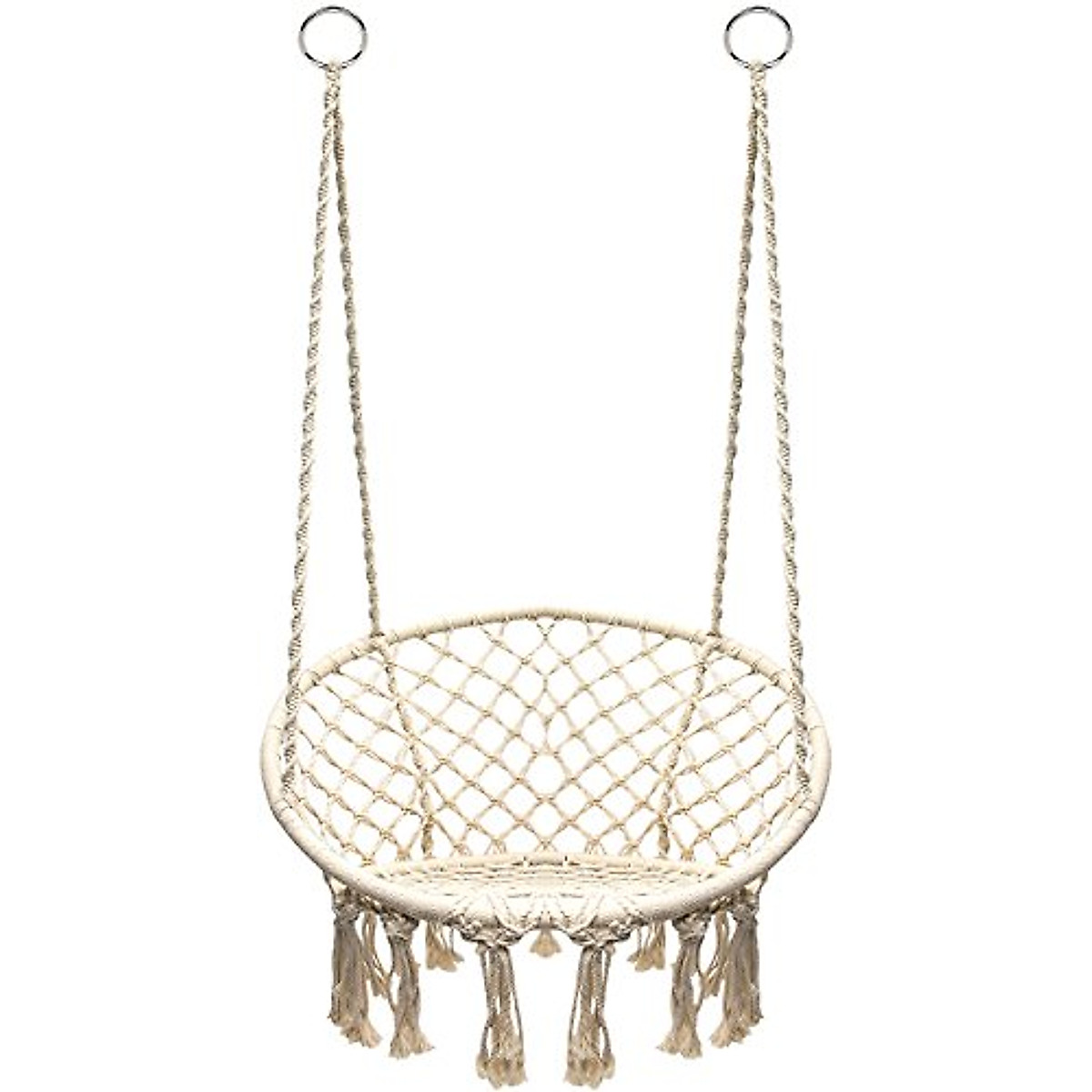 Sorbus Swing Chair Macrame Hanging Hammock Chair – Stylish Decorative Premium Cotton Ceiling Boho Chair for Durability- Indoor, Outdoor, Chair, Patio, Porch, Garden, Gifts - Max 250Lbs