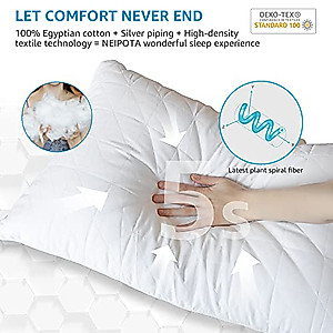 NEIPOTA Pillows Standard Size Set of 2, Standard Pillows 2 Pack 20 x 26, Cooling Side Sleeper Pillow Hotel Bed Pillows & Positioners, Gel Fiber Hypoallergenic Bed Pillow for Sleeping Twin Washable